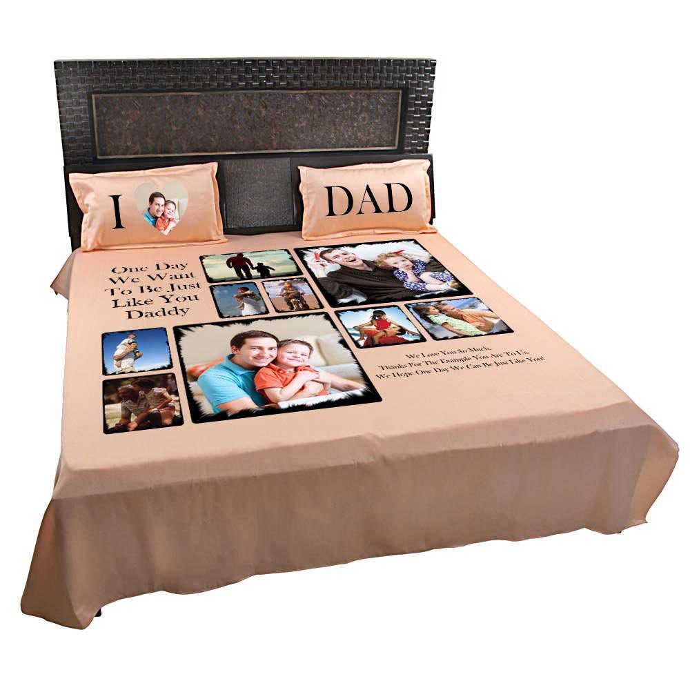 Personalized Photo Bedsheet for Loving Dad - theyayacafe