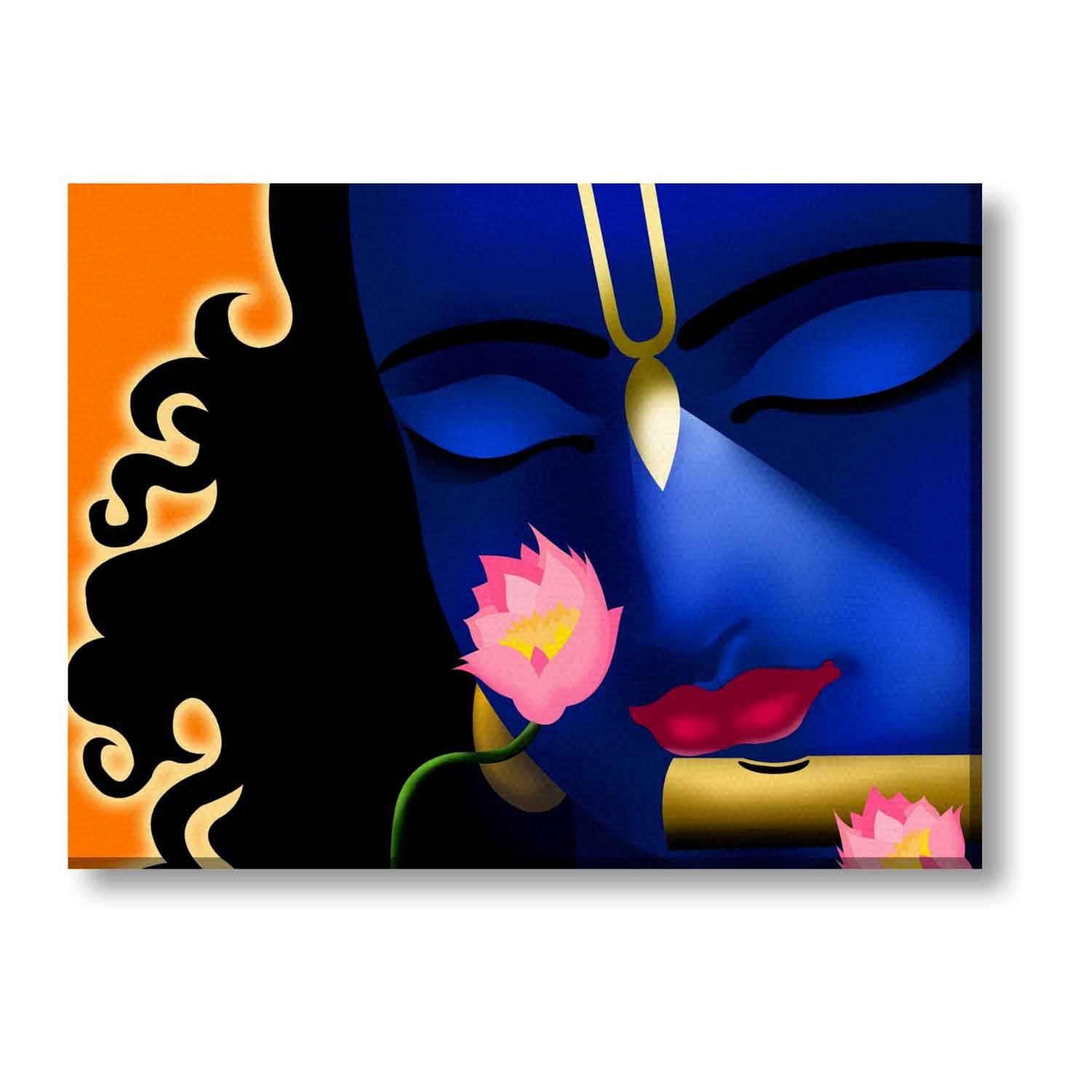 Divine Krishna Canvas Frame - theyayacafe